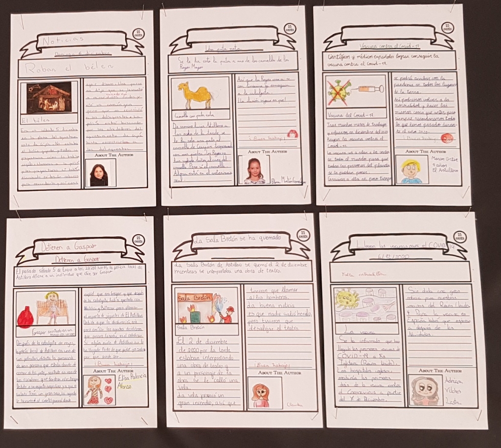 Un periódico con noticias inventadas en el colegio San José
